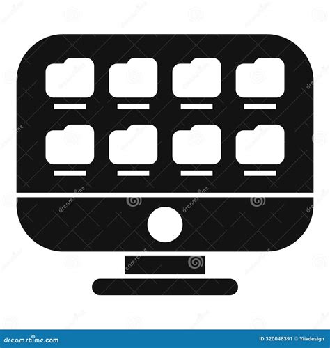 Computer Monitor Displaying File Folders Icon Stock Illustration Illustration Of Folders