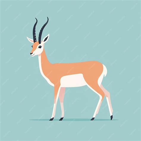 Premium Photo Cute Gazella Flat Cartoon Illustration