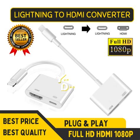 jual lightning hub adapter hdmi 1080p digital converter ipad iphone