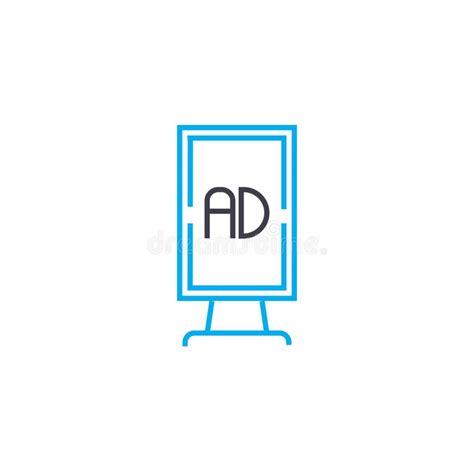 Poster Line Icon Concept Poster Vector Linear Illustration Symbol