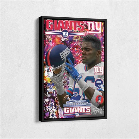 Lawrence Taylor Poster New York Giants Nfl Pop Art Canvas Wall Art Home
