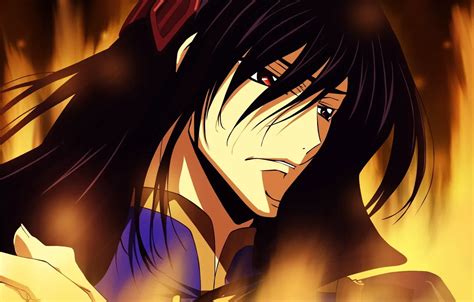 Wallpaper Face Collar Guy Cloak Code Geass Long Hair Art Code