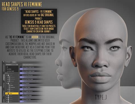 Head Shapes Feminine For Genesis 9 Daz 3d