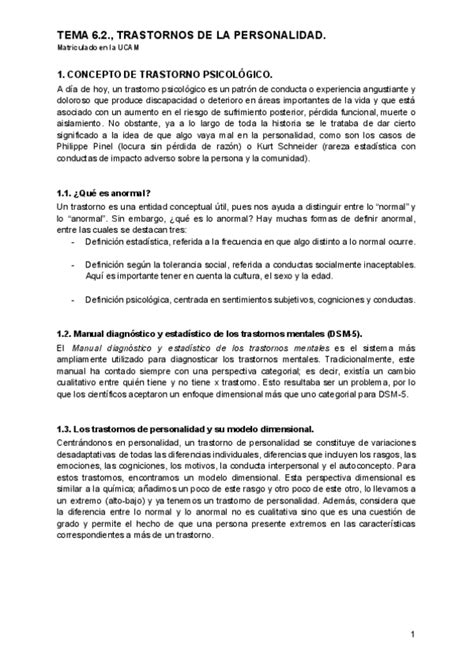 Tema 62 Psicología De La Personalidadpdf