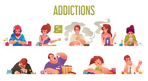 Addicted People Set 21856025 Vector Art At Vecteezy