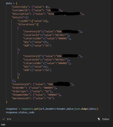 Unable To Add Shipment Allocations Via Rest Community