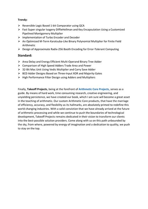 Ppt Innovative Arithmetic Core Projects For Final Years Powerpoint