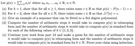 Solved Let Pn ∑k I0 Aini Where A0 A1 Ak ∈ R N ∈