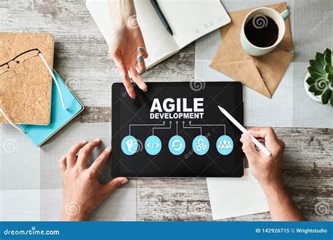 Agile Development Concept On The Device Screen Stock Image Image Of Engineering Coding
