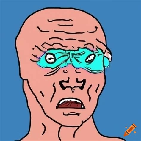 Illustration Of A Sad And Angry Wojak Character On Craiyon