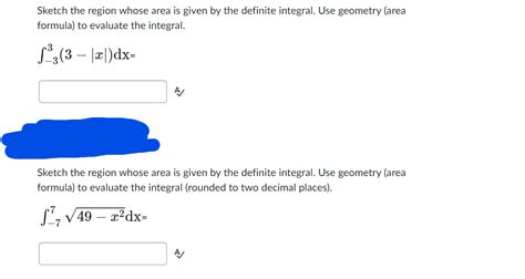 Solved Sketch The Region Whose Area Is Given By The Definite Chegg