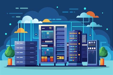 This Illustration Showcases Various Storage Servers And Cloud Elements Representing Big Data