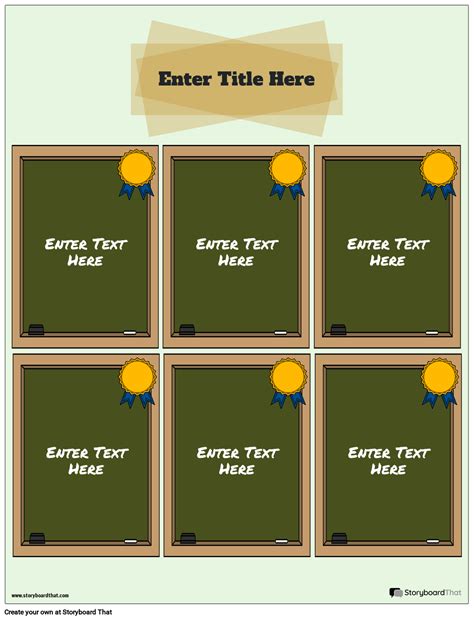 Classroom Themed Game Cards Storyboard Par Templates