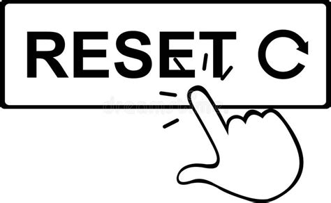 Sketch Draw Black And White Icon Hand Touch Reset Button Stock Vector