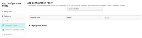 App Configuration Device Policy Xenmobile Server