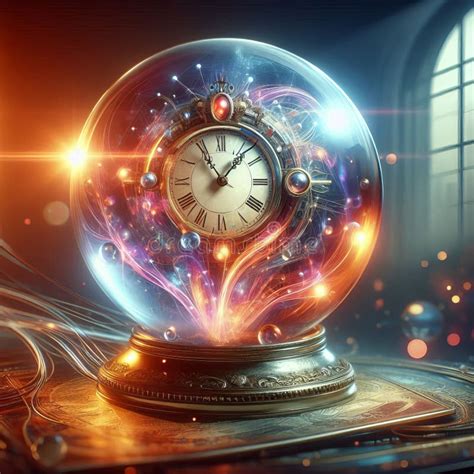 243 41 A Clock And A Crystal Ball Morphed Together Creating A Y Stock Image Image Of Device