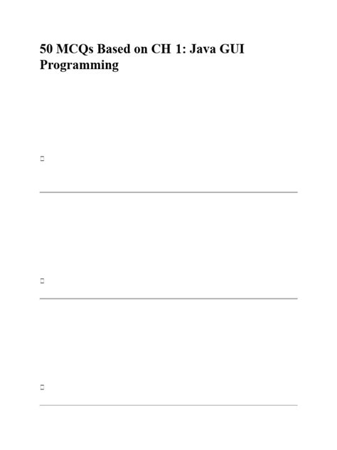 50 And 70 Mcqs Based On Java Gui Programming And Java Database Pdf