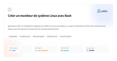 Créer Un Moniteur De Système Linux Avec Bash Labex