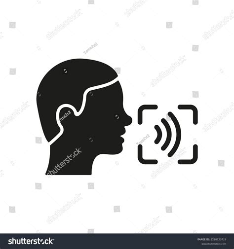 Command Voice Id Recognition Technology Silhouette Stock Vector Royalty Free 2228723719