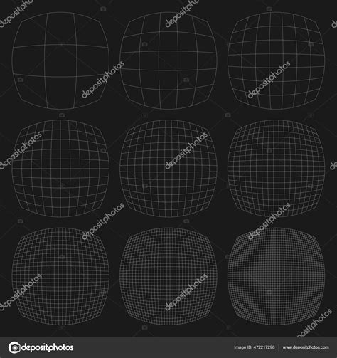 Grid Mesh Lattice Grating Distort Deform Effect Distortion Deformation Array Stock Vector By