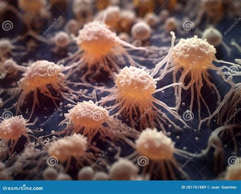 Stem Cells Interacting And Building Up A New Tissue Stock Image 281767489