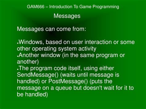 Ppt Gam666 Introduction To Game Programming Powerpoint Presentation