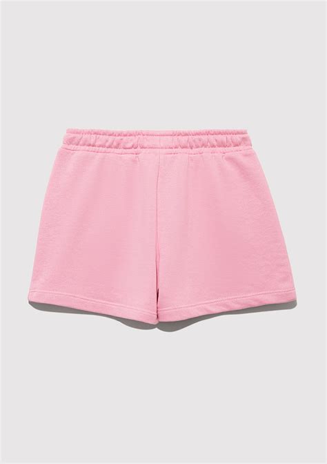 Outlet Kız Çocuk Mavi Logo Baskılı Pembe Şort