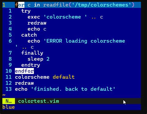 How Can I Quickly See Test Check All Colorschemes Available In Vim Vi And Vim Stack Exchange