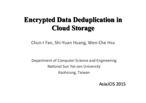 Pdf Encrypted Data Deduplication In Cloud Storage