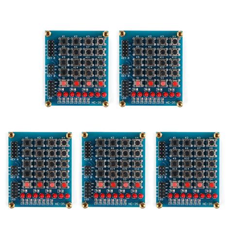 5set 8led Push Button Matrix Keypad 16 Key Switch Keyboard For Arduino