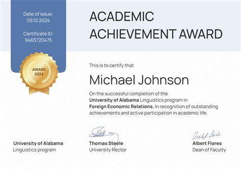 Academic Certificate Templates Free To Download Certifier