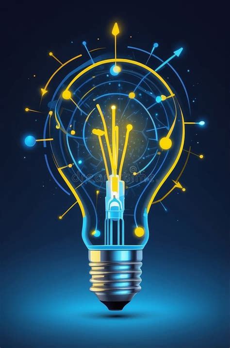 Vector Lightbulb Of Interconnected Nodes And Lines Symbolizing Innovation Stock Illustration
