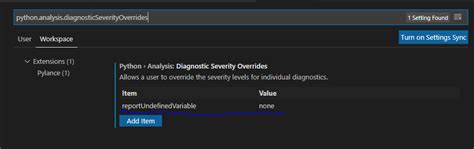 Python Is It Possible To Set Lint Custom Settings And Ignores For Pylance Stack Overflow
