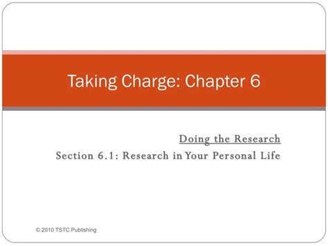 Taking Charge 2nd Ed Chapter 61 Ppt