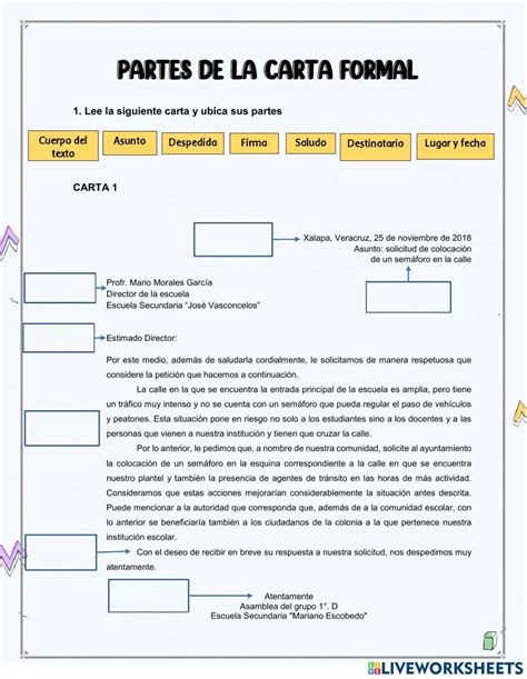 Partes De La Carta Formal Partes De Una Carta Carta Formal Ejemplo