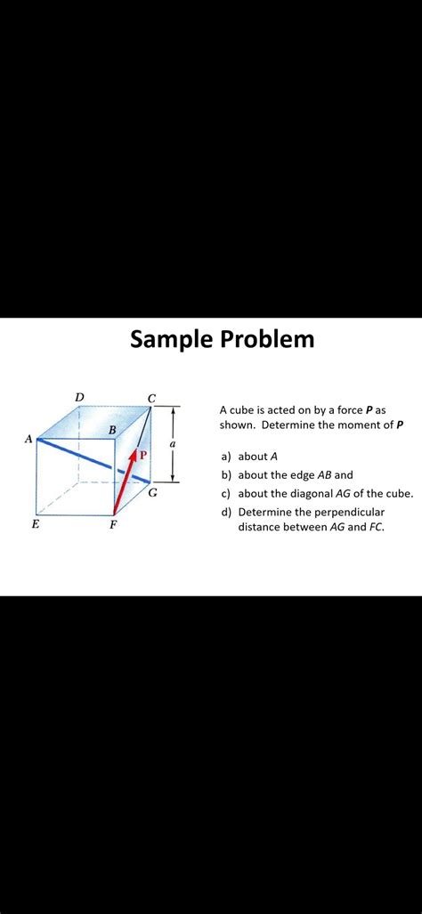 Solved Sample Problem A Cube Is Acted On By A Force P As Chegg