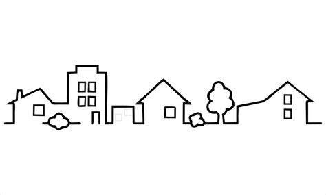 Row Of Houses Drawing