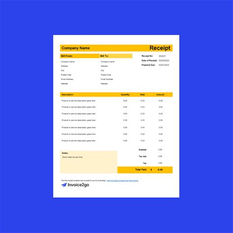 Free Contractor Receipt Templates Invoice2go