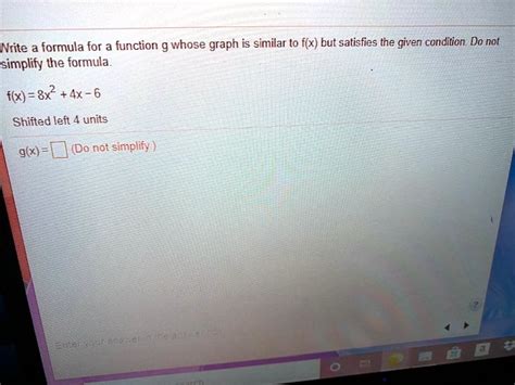nrite formula for function g whose graph is similar t… solvedlib