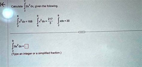 Solved Calculate G Given The Following 9x2ax