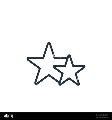 Double Star Outline Vector Icon Thin Line Black Double Star Icon Flat Vector Simple Element