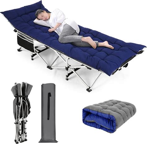 Nictemaw Folding Camping Cot For Adults With Mattress