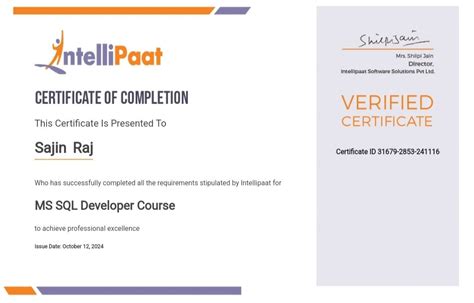 Sajin Raj On Linkedin Sqlcertification Databasemanagement Microsoftsql Intellipaat