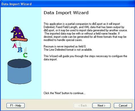 Vdf Guidance Dbimport