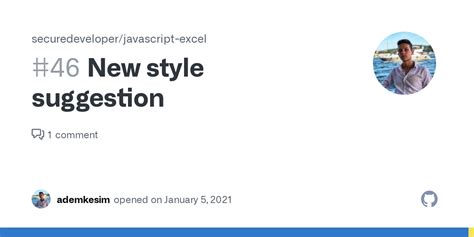 New Style Suggestion Issue Securedeveloper Javascript Excel GitHub