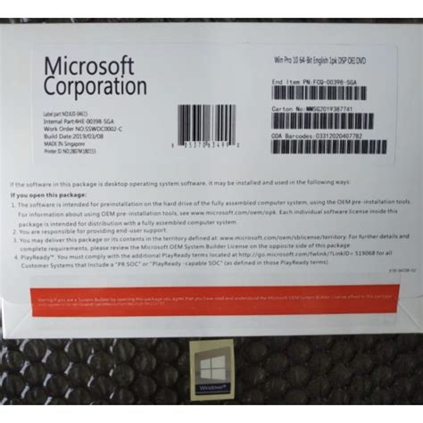 Jual Windows 11 PRO Win 10 Pro 64 Bit OEM Original SINGAPORE Shopee Indonesia