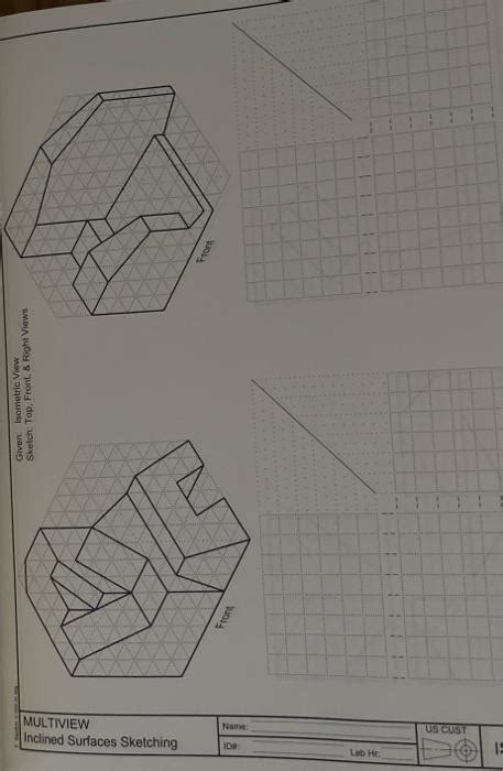 Solved Sketch top, front, and right view of the given | Chegg.com