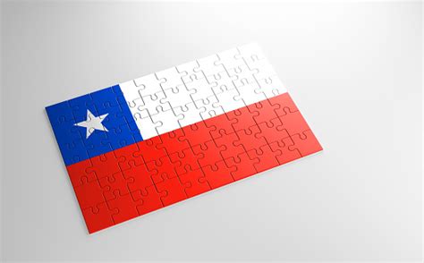 칠레 의 국기의 인쇄와 직소 퍼즐 흰색 배경에 고립 된 퍼즐의 조각 성취와 완벽한 개념 국가 무결성의 상징 3d 일러스트레이션 개념에 대한 스톡 사진 및 기타 이미지