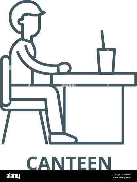 Canteen Line Icon Vector Canteen Outline Sign Concept Symbol Flat