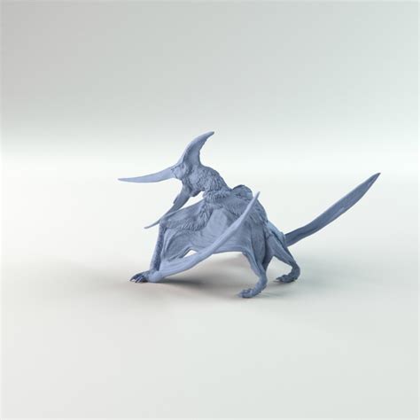 3d Printable Pteranodon Angry 1 35 Scale Pre Supported Pterosaur By